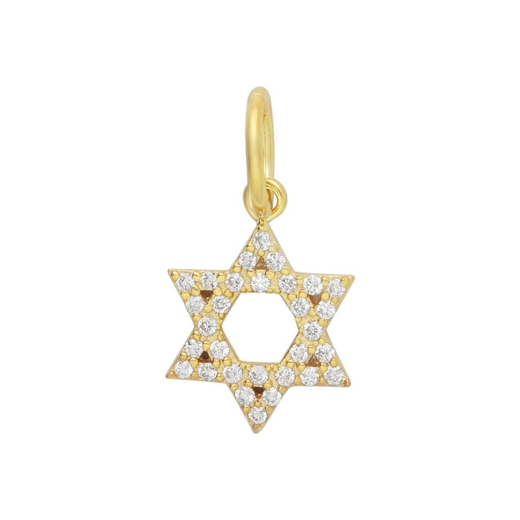 Gold Plated and Diamonds Open Star of David charm – Dalia T Online