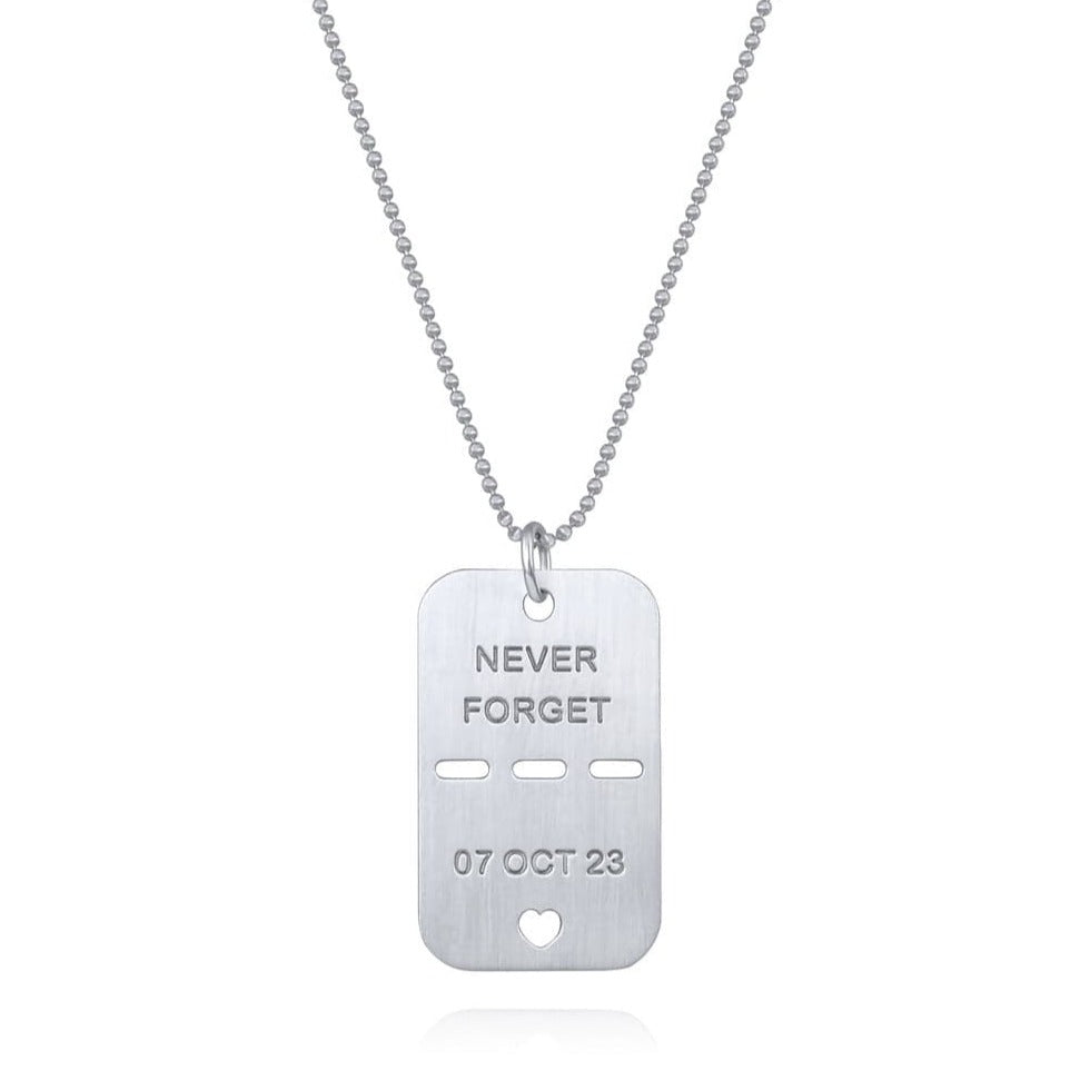 Sterling Silver Tag - Never Forget- S – Dalia T Online
